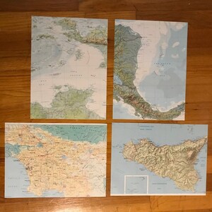 1980s, 9" X 12", 16 Pack Old Maps Paper, Two-sided, Vintage ...