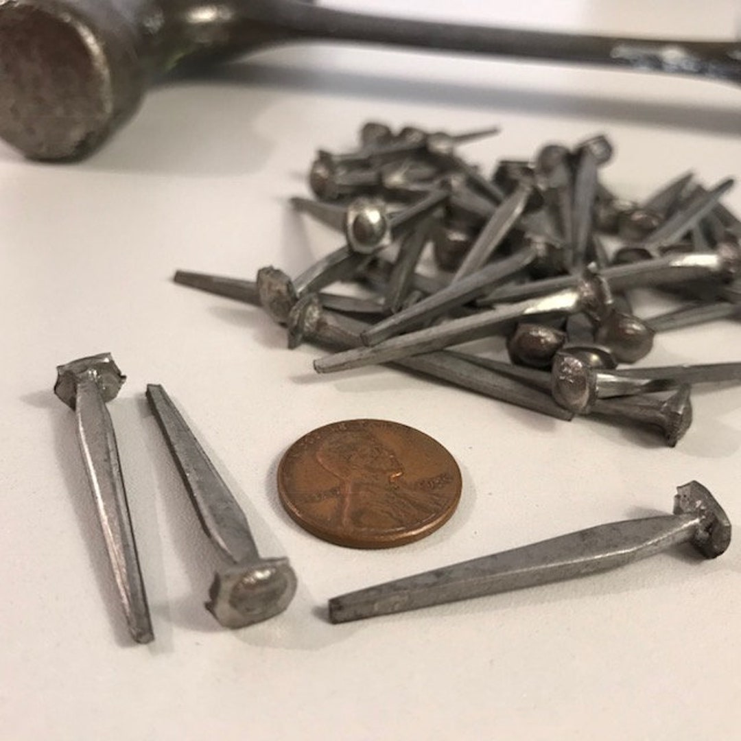 Qty (40) 1.5" Rosehead Steel Cut Nails, 4D Steel Nails, 1.5 Inch, Set ...