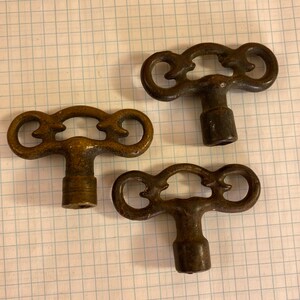 Vintage Clock Keys (lot of 3), Wind up Keys, Skeleton Keys, Maker ...