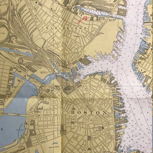 Boston Inner Harbor Massachusetts Navigational Chart Hydrographic Map ...