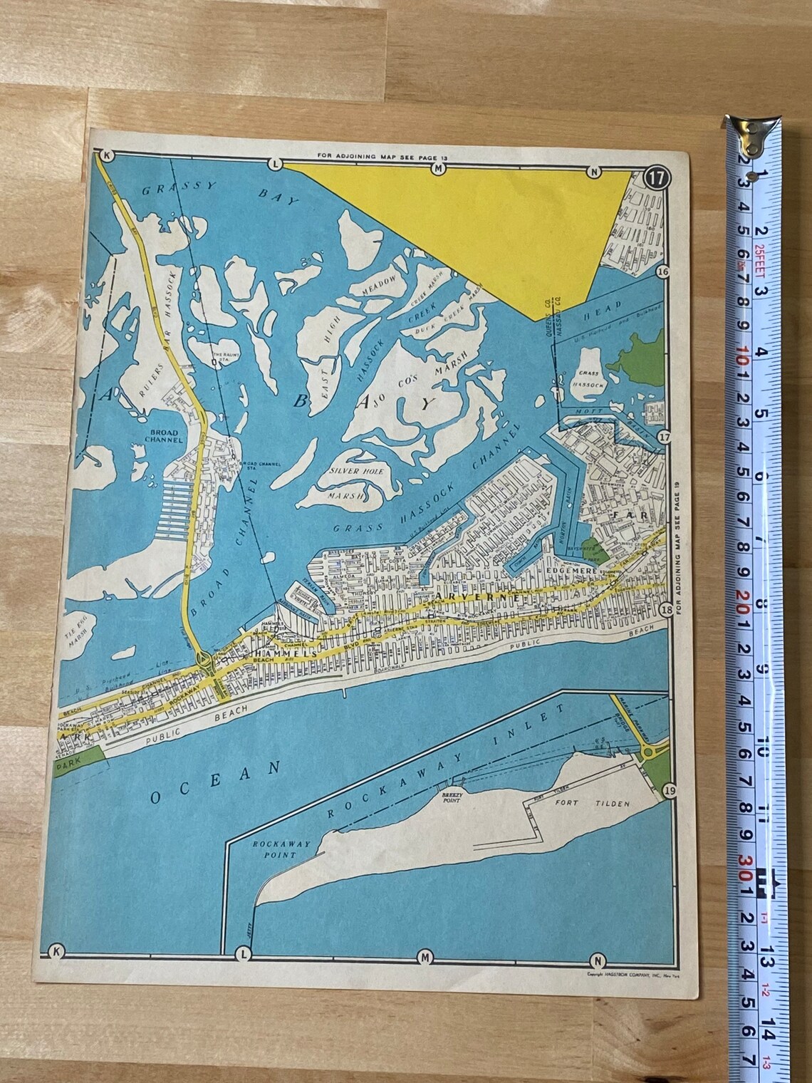 1945 New York City Map Queens Arverne Belmont Park - Etsy