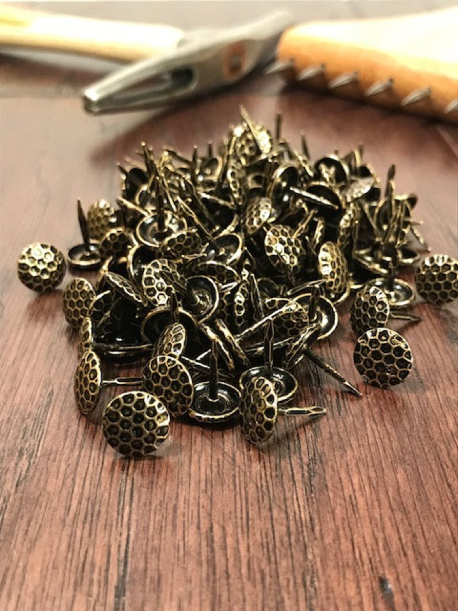 Qty: 150 Honey Comb Bronze Decorative Nails Made in USA 1/2 - Etsy