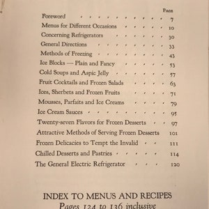 1927 General Electric Refrigerator Recipes and Menus Cook Book, Hard ...