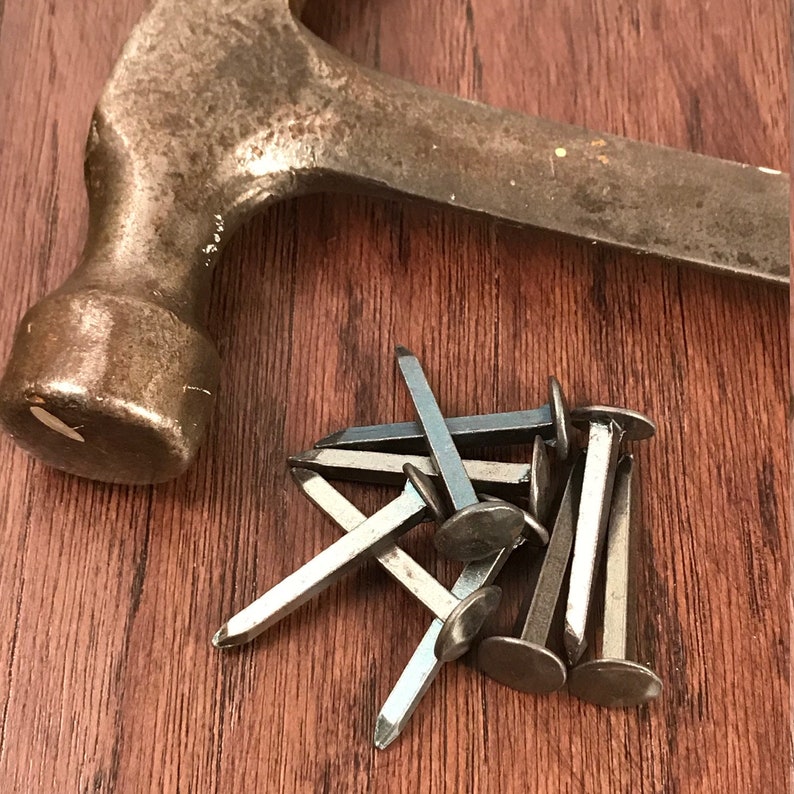 40 Mm 1.5 Blued Steel Hammered Head Forged Nails | Etsy