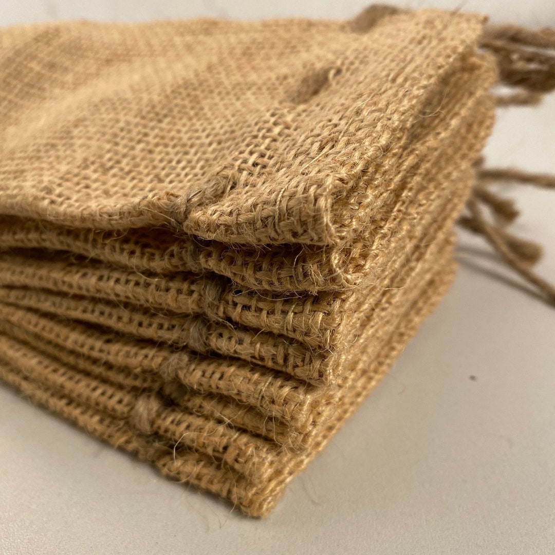 8 Pack 3 X 5 Burlap Bags With Drawstring Closure, Small and Tiny Gifts ...