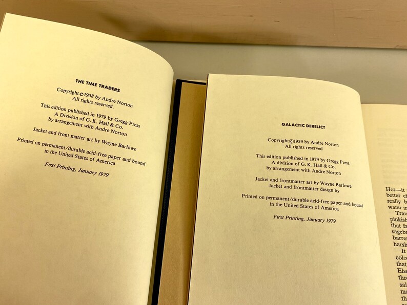 1979 Gregg Press Edition First Printings, Andre Norton Hardcover Book ...