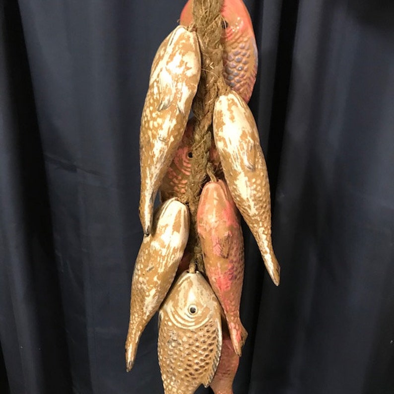 9 Large Ceramic Fish on a Rope Heavy Today's Catch | Etsy