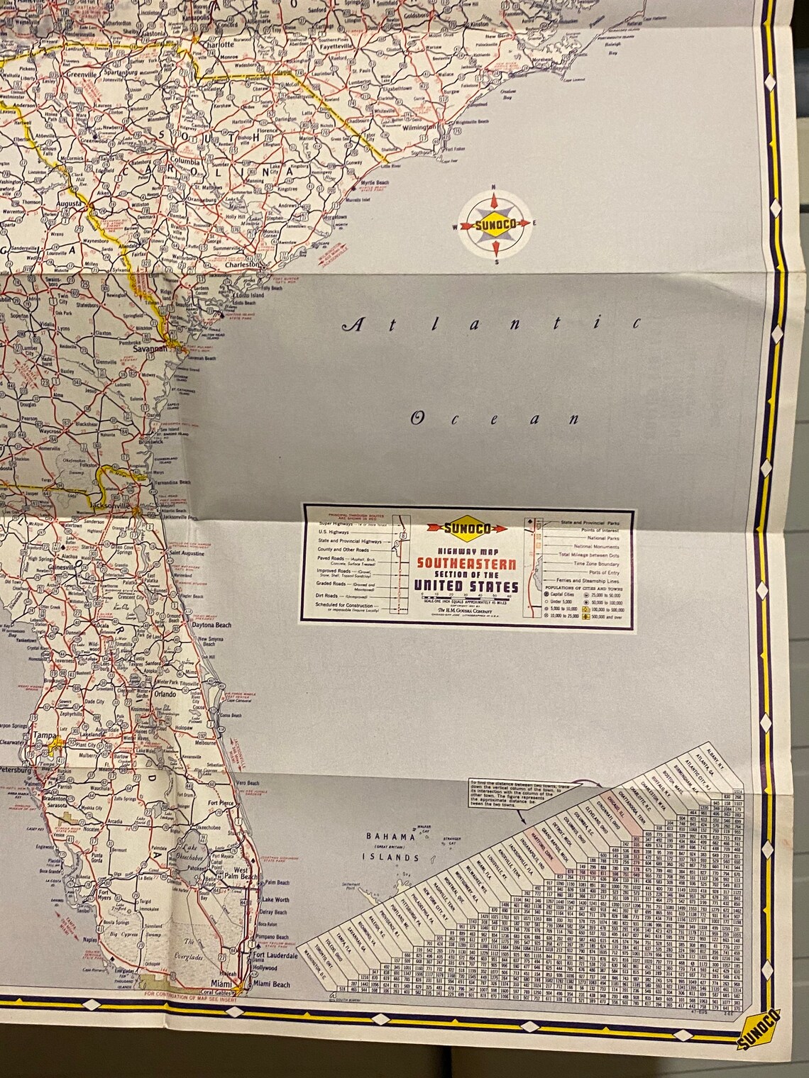 1950s Sunoco Tour Map, 1957 Eastern United States Travel Map, Folding ...
