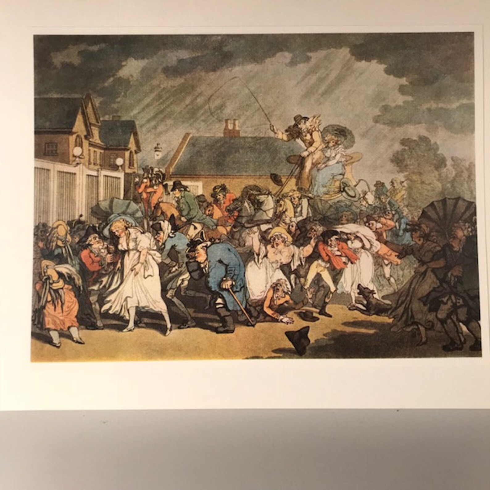 A Sudden Squall in Hyde Park by Thomas Rowlandson Printed in - Etsy