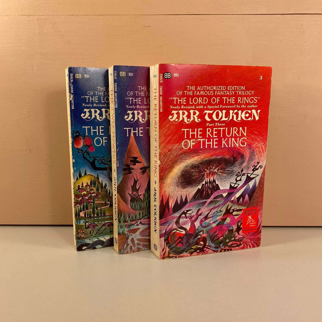 1966 UNREAD LOTR Trilogy Paperback Book Set, J. R. R. Tolkien the Lord ...