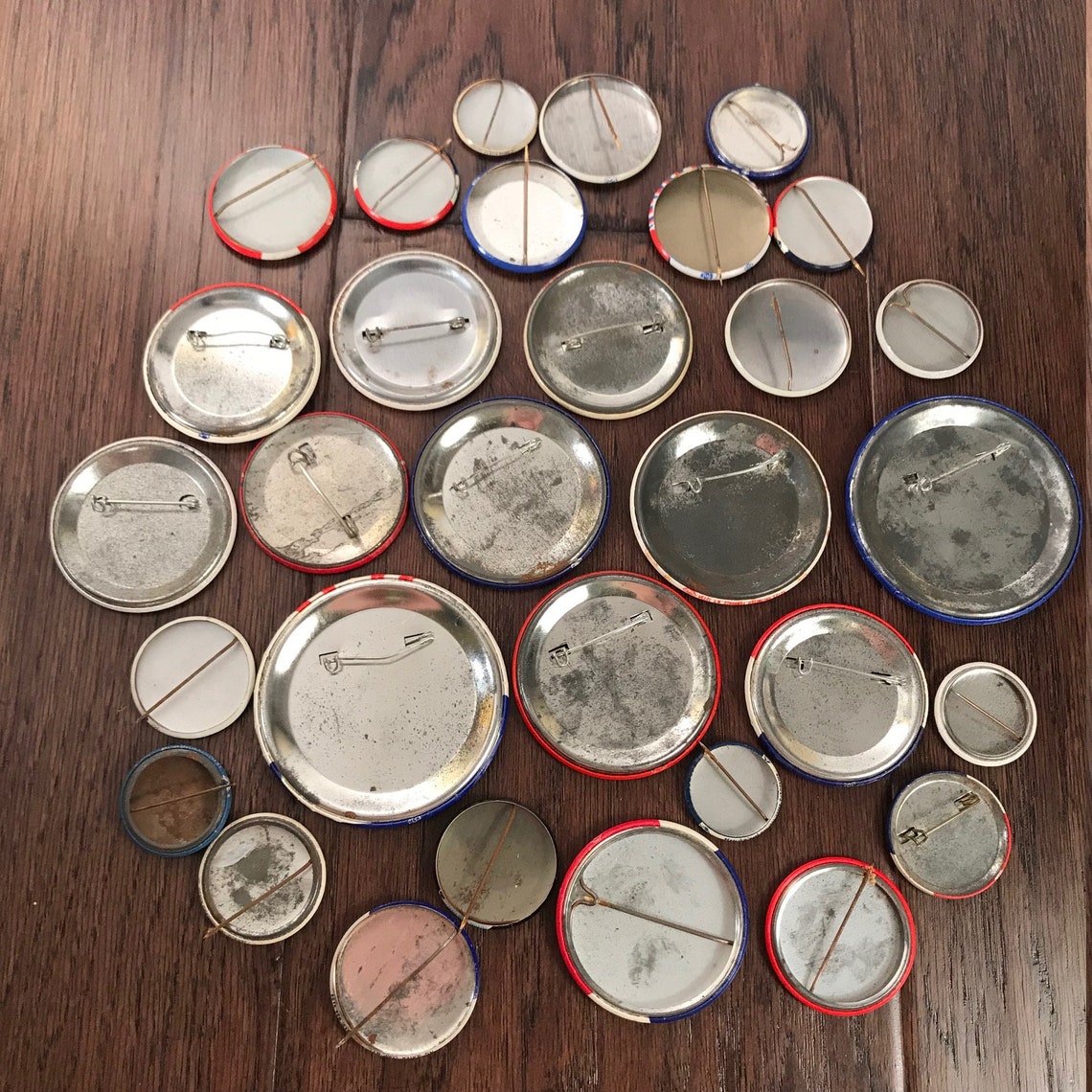 30 Red White Blue Political Pinback Buttons Vintage Kitschy | Etsy