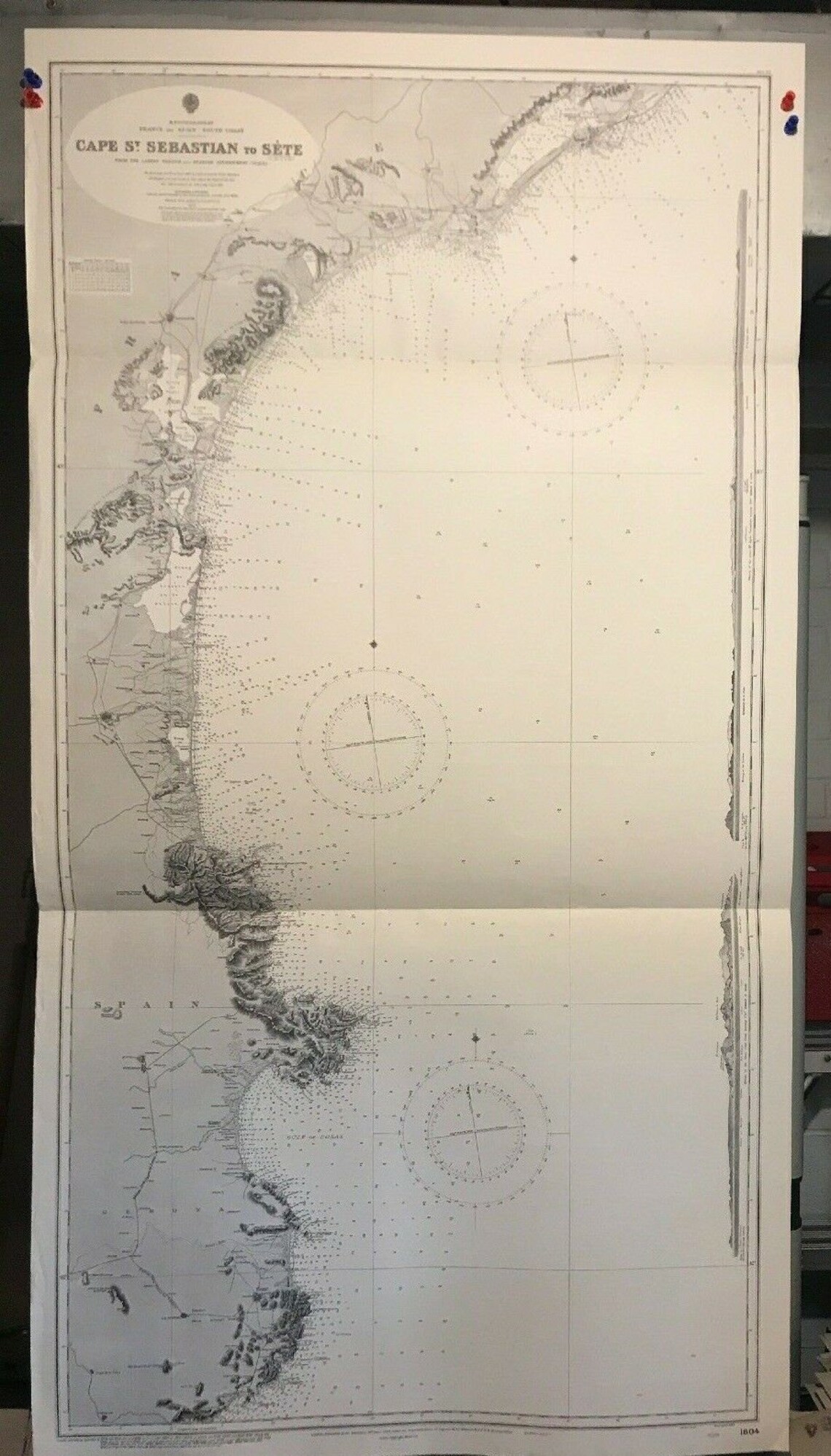 South Coast France and Spain Navigational Chart Hydrographic | Etsy