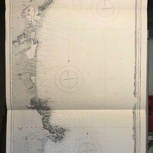 South Coast France and Spain Navigational Chart Hydrographic Map 1804 ...