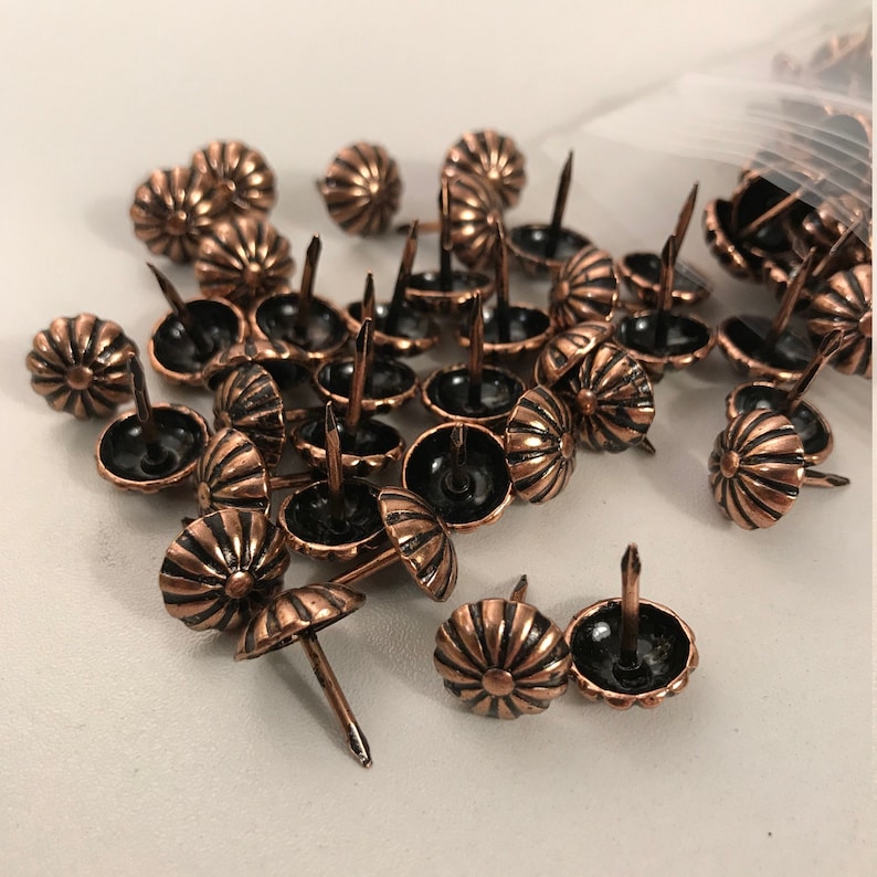Qty: 150 Old Copper Daisy Rolled Decorative Nails Steel - Etsy