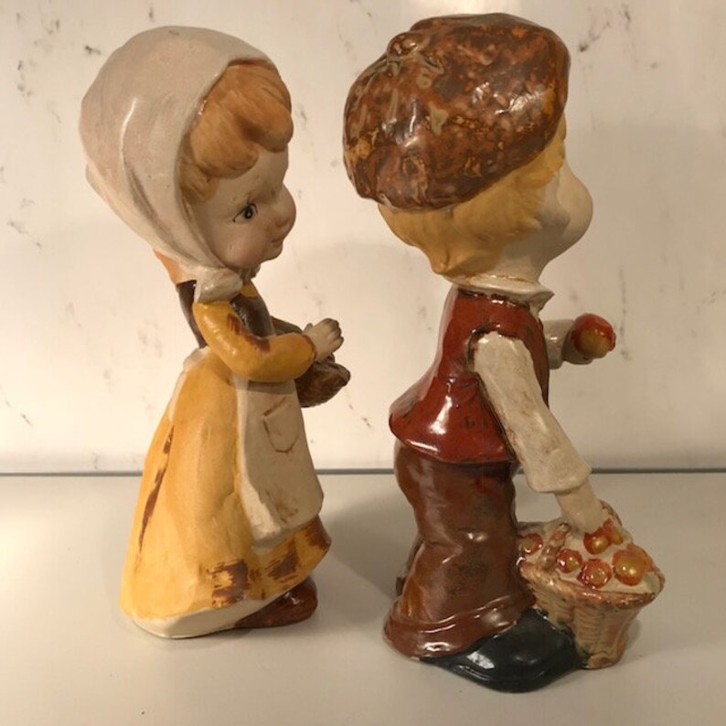 Japanese Hummel Style, Made in Japan, Country Boy and Girl, Basket of ...