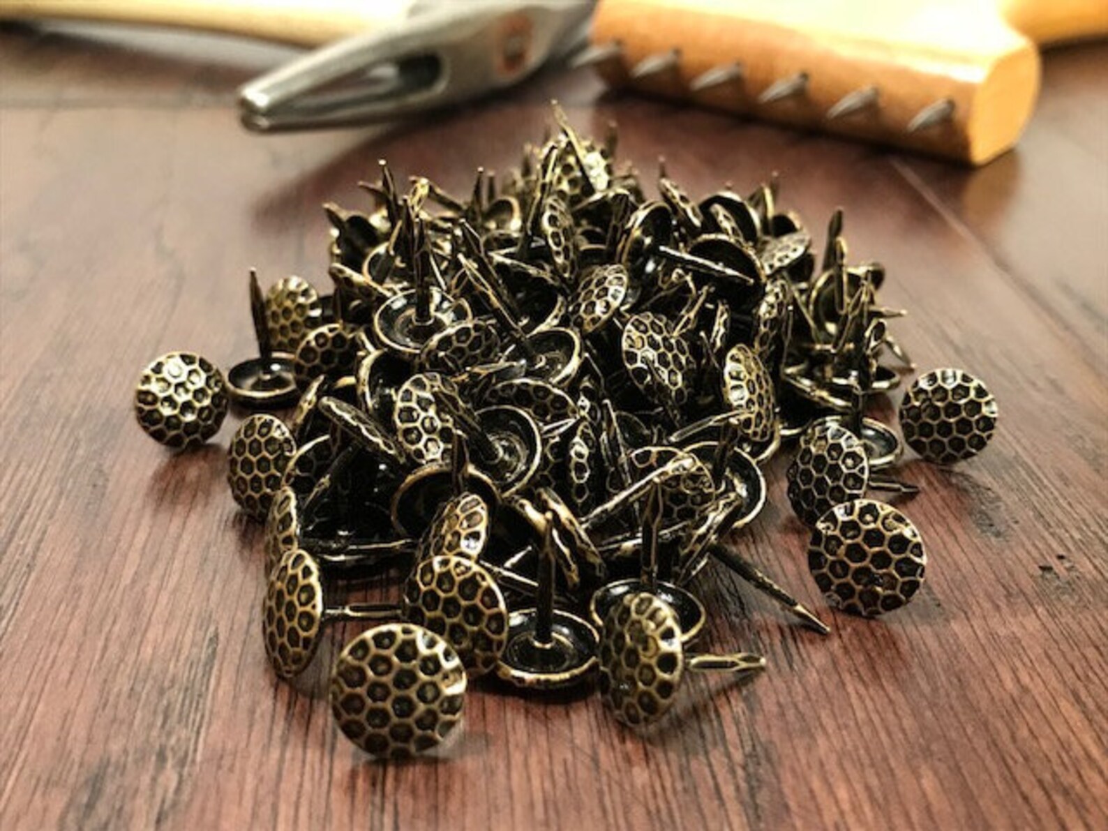 Qty: 150 Honey Comb Bronze Decorative Nails Made in USA 1/2 - Etsy