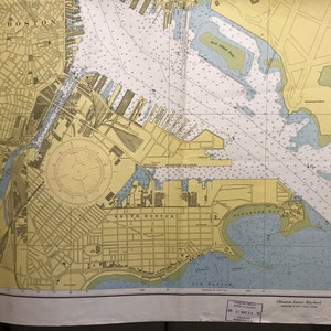 Boston Inner Harbor Massachusetts Navigational Chart Hydrographic Map ...