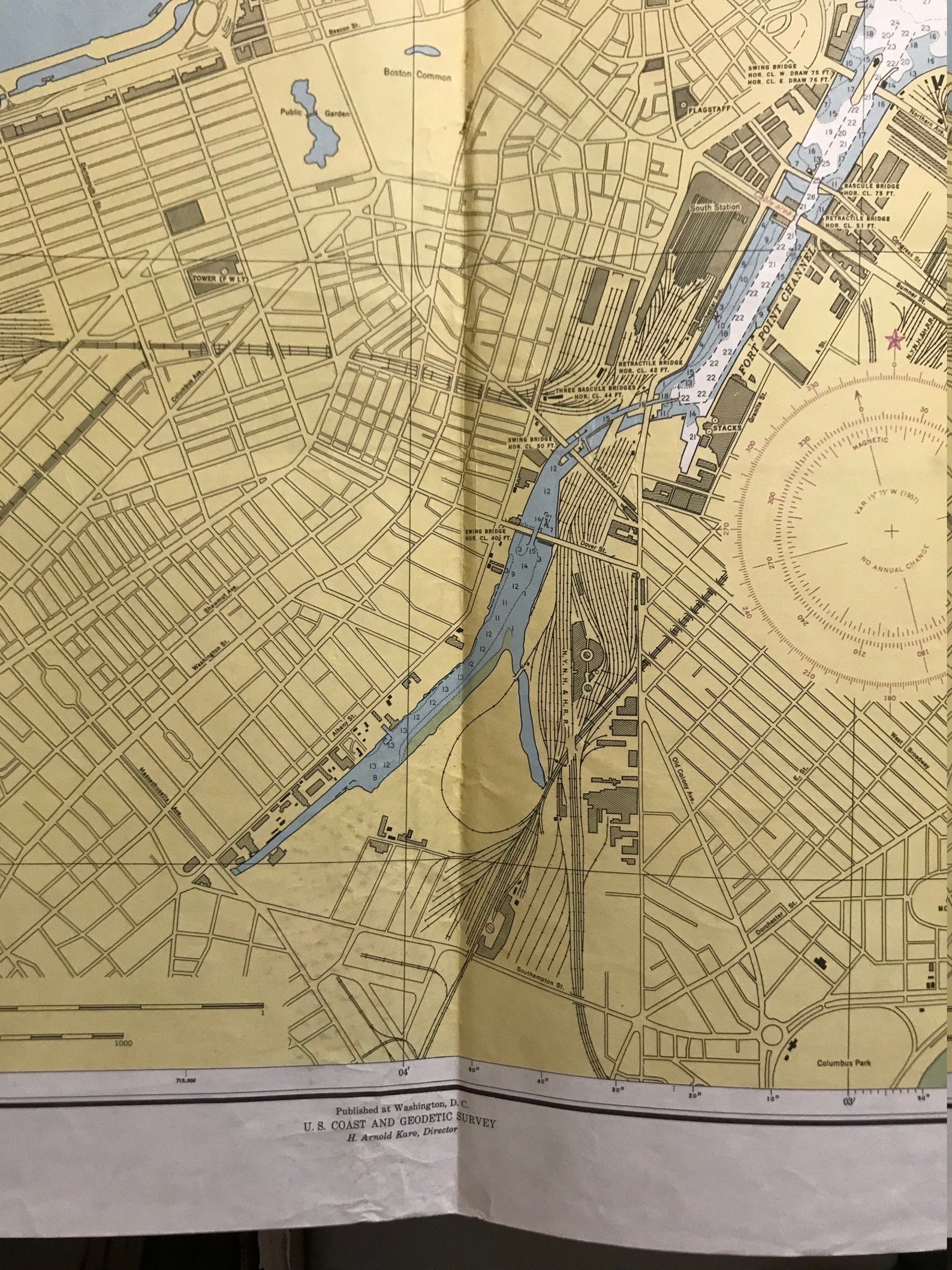 Boston Inner Harbor Massachusetts Navigational Chart Hydrographic Map ...