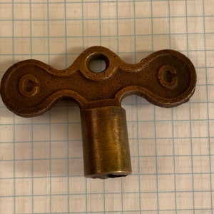 Brass Vintage Clock Key, Wind up Key, Brass Skeleton Key, Maker Supply ...