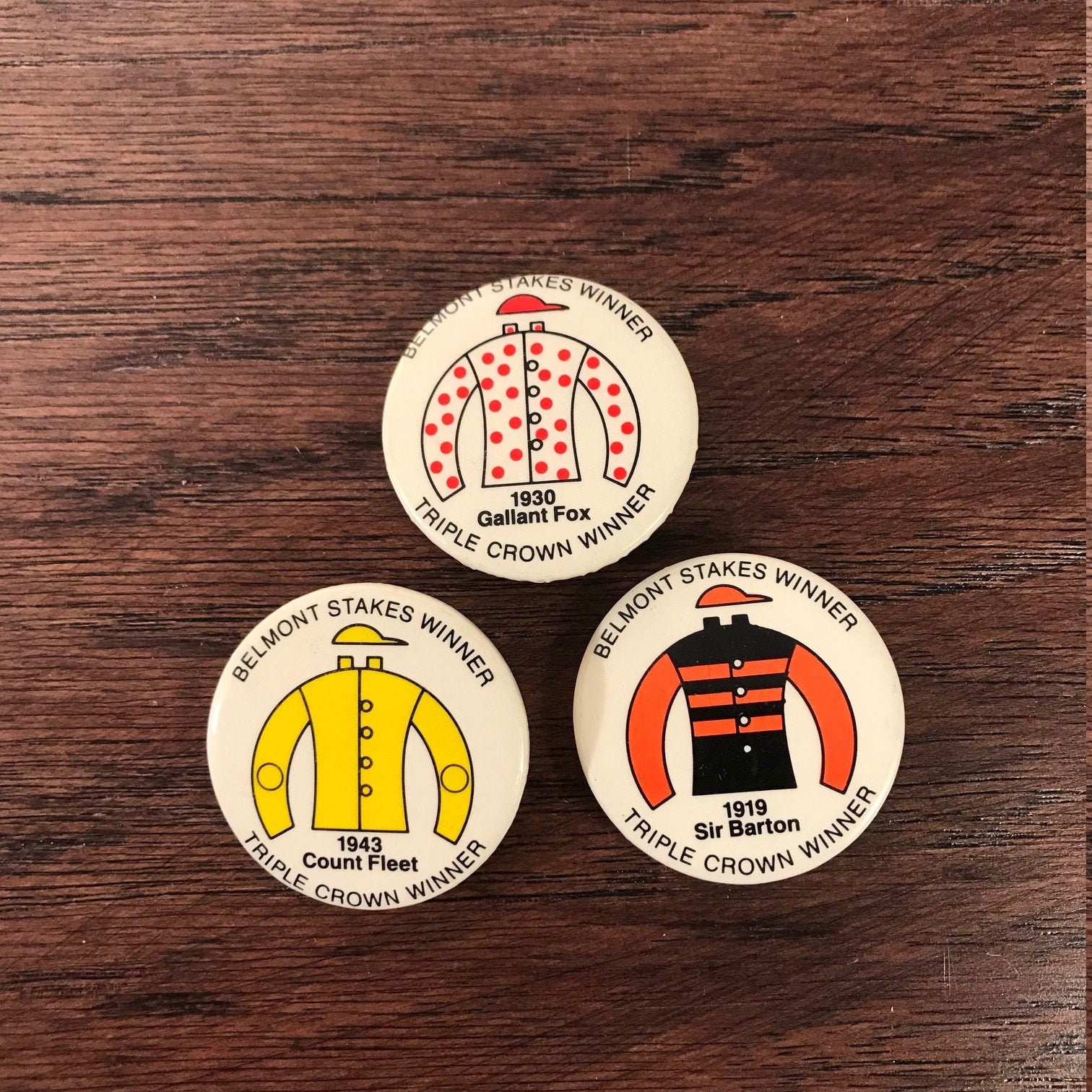Three Triple Crown Winner Pinback Buttons 1980s Pins Cool - Etsy