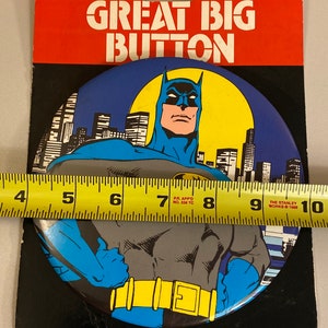 6" Diameter, Huge 1982 Batman Pinback Button, Great Big Button, Button ...