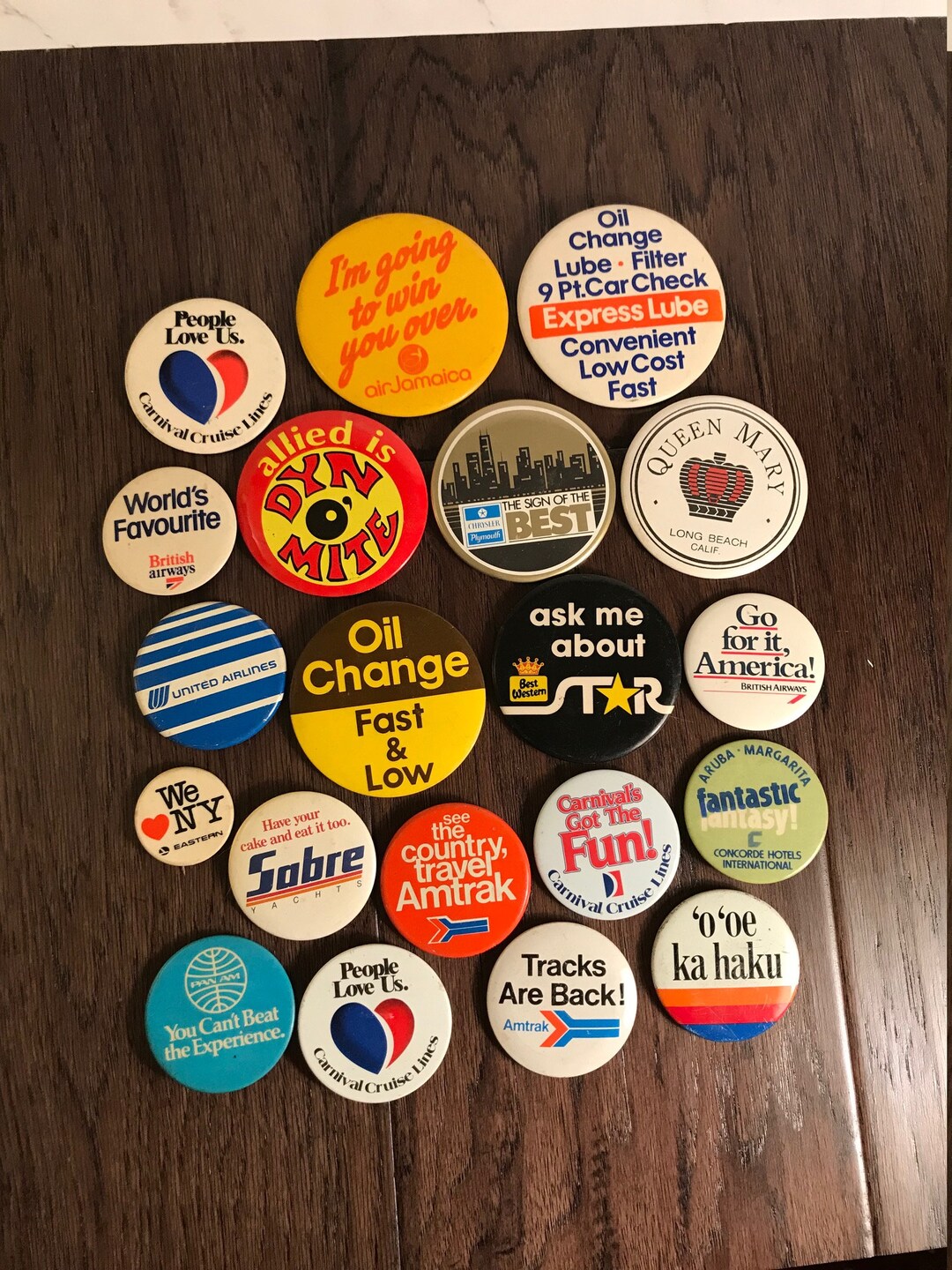 20 Transportation Travel Pinback Buttons, 1980s Pins Old Cool 80s Flair ...