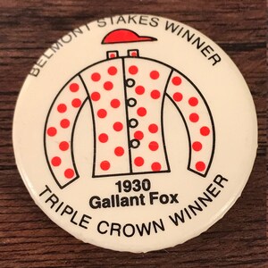 Three Triple Crown Winner Pinback Buttons, 1980s Pins, Cool Old Horse ...