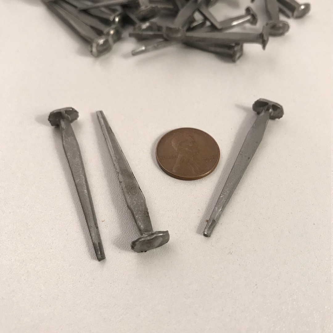 Qty (20) 2" Rosehead Steel Cut Nails, 6D Rose Head Hardware, Two Inch ...