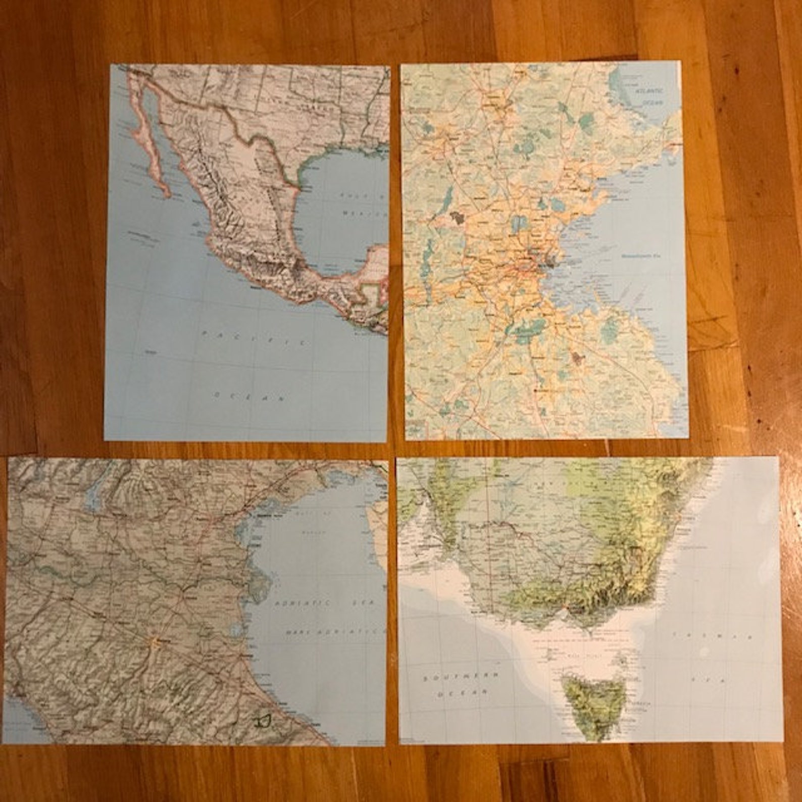 1980s, 9" X 12", 16 Pack Old Maps Paper, Two-sided, Vintage ...