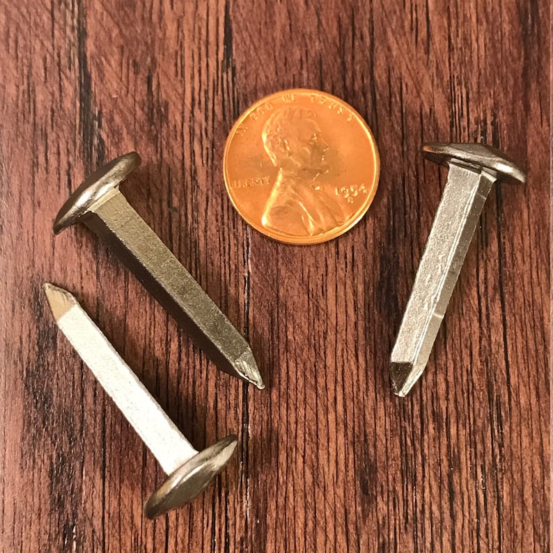 30 Mm 1.2 Polished Steel Hammered Head Forged Nails - Etsy