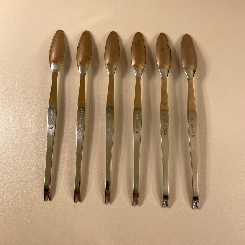 Rostfritt Stal Iced Tea Spoons, Set of 6, Vintage Kitchenware, Vintage ...