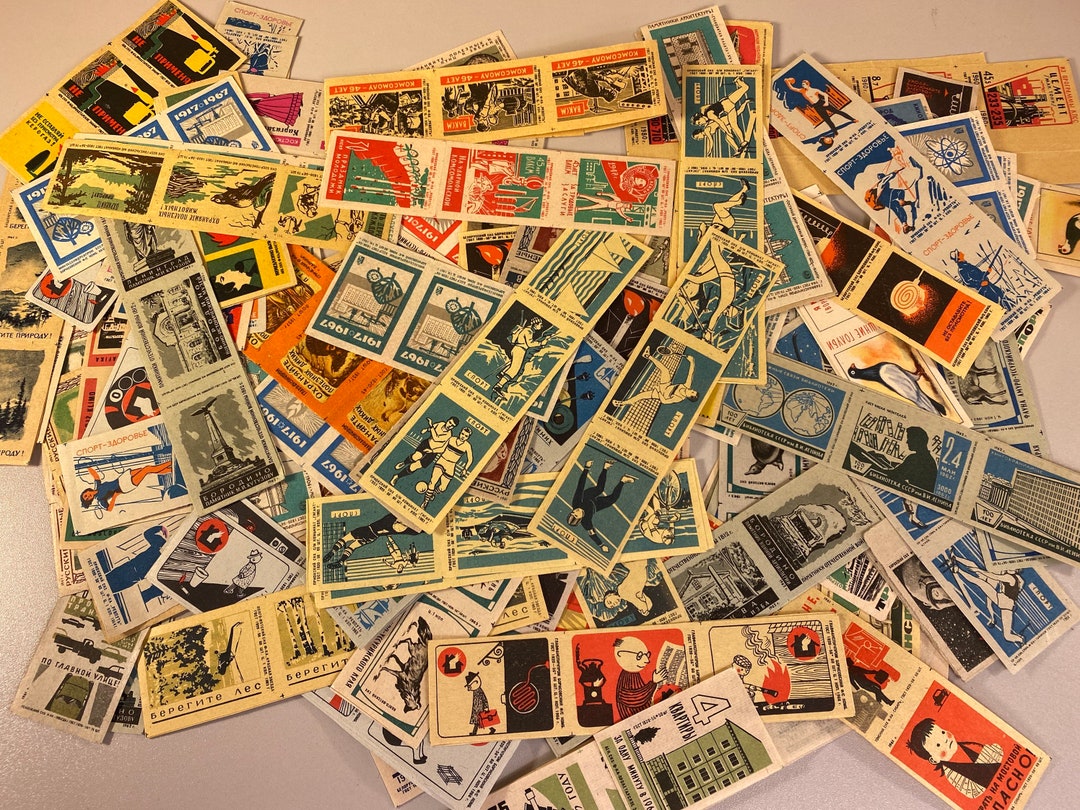 500 Old Russian Match Box Labels, Colorful Paper Eastern European ...