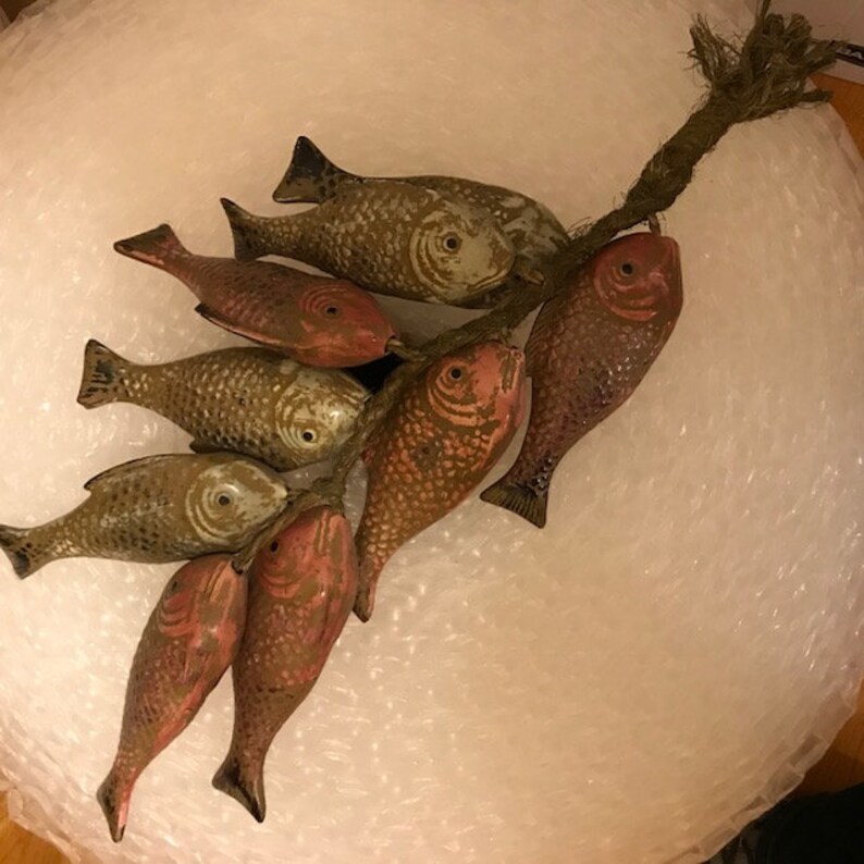 9 Large Ceramic Fish on a Rope Heavy Today's Catch | Etsy