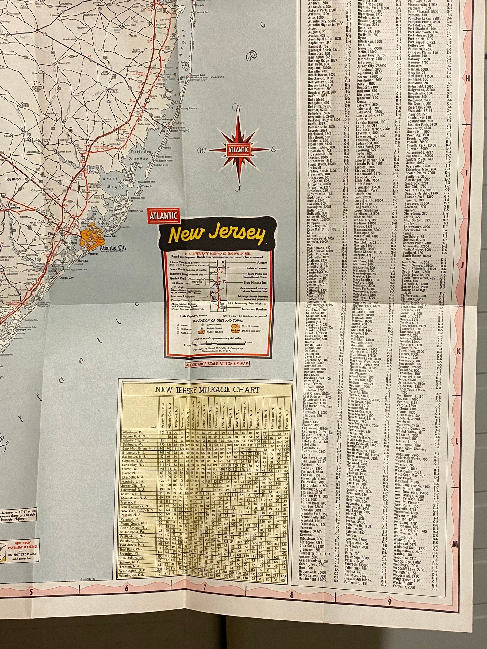 1950s Atlantic Premium Motor Oil Map New Jersey Travel Map - Etsy