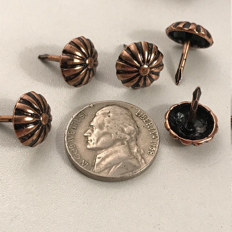 Qty: 150 Old Copper Daisy, Rolled Decorative Nails, Steel Nails, 1/2 ...