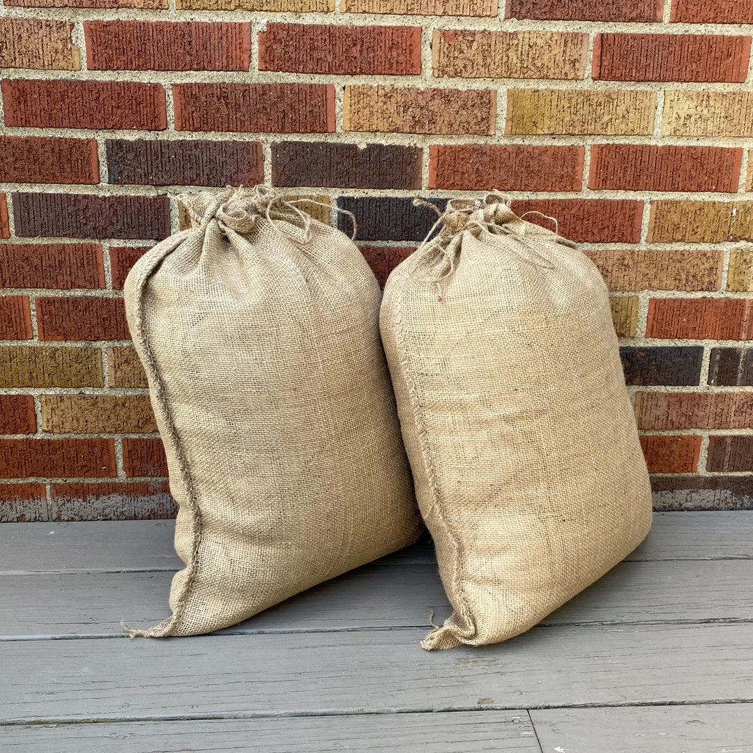 6 Pack 18 X 24 Burlap Bags With Drawstring Closure, Extra Large Sized ...