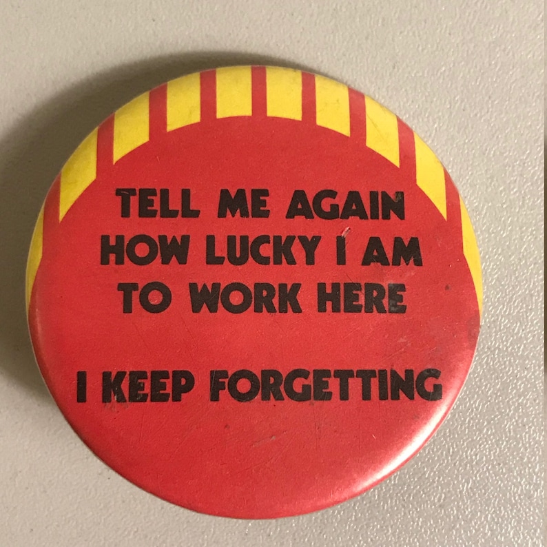 8 Funny Work Pinback Buttons 1980s Pins Old Cool 80s Flair - Etsy