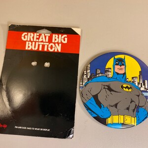 6" Diameter, Huge 1982 Batman Pinback Button, Great Big Button, Button ...