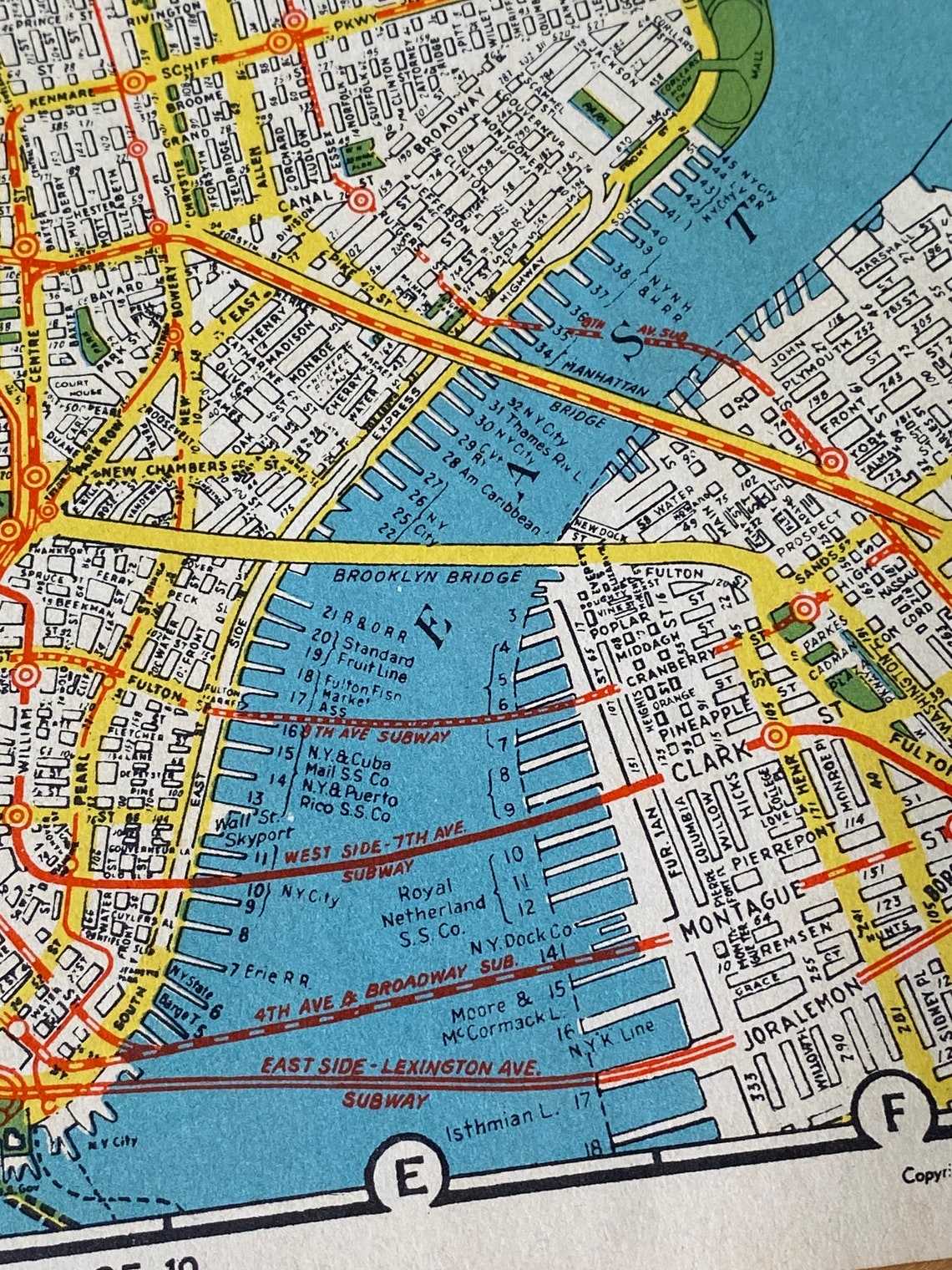 1945 New York City Map Manhattan Map Central Park Map - Etsy