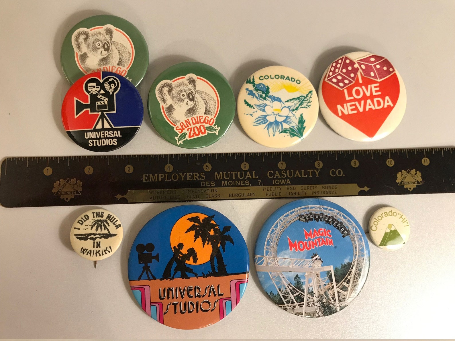 9 West USA Pinback Buttons 1980s Pins Old Cool 80s Flair CA - Etsy
