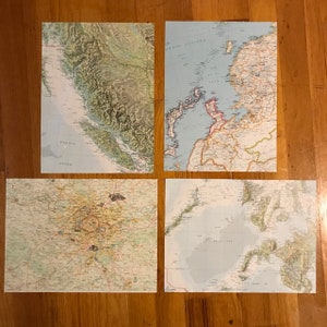 1980s, 9" X 12", 16 Pack Old Maps Paper, Two-sided, Vintage ...