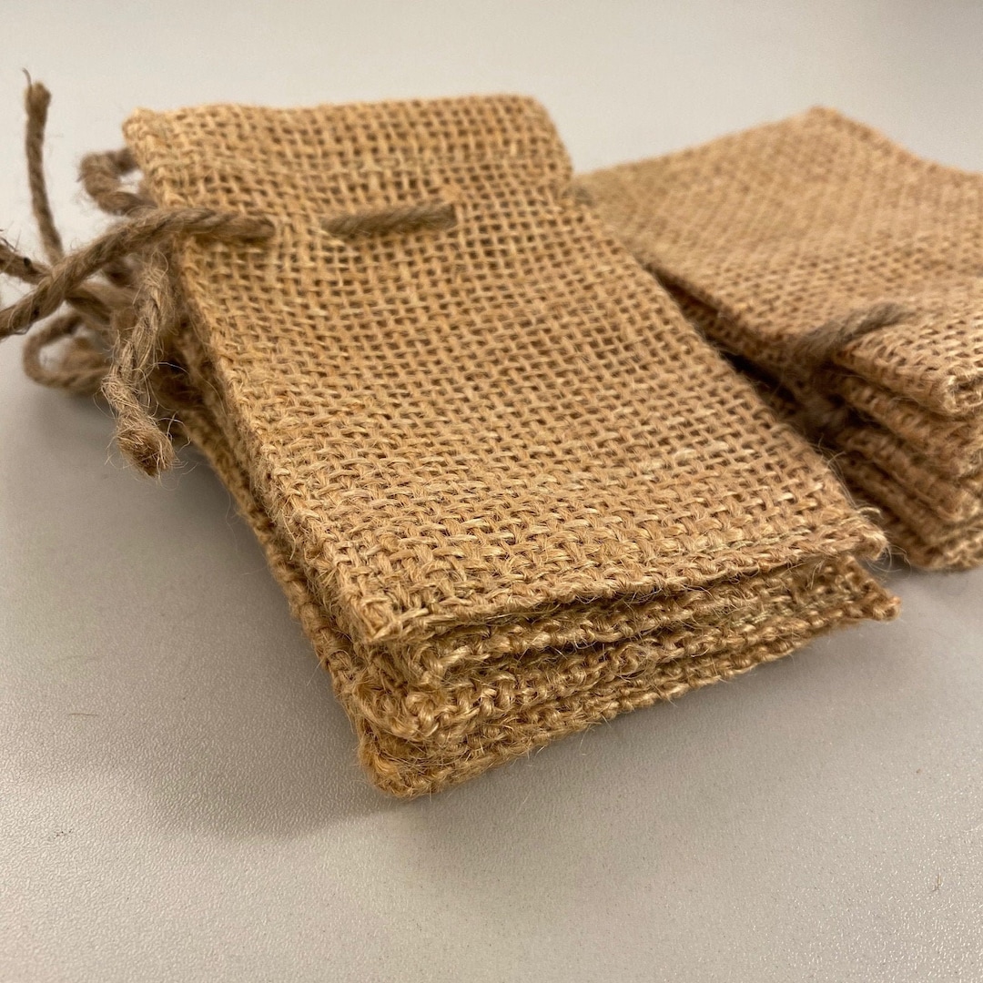 10 Pack 2 X 3 Burlap Bags With Drawstring Closure, Small and Tiny Gifts ...