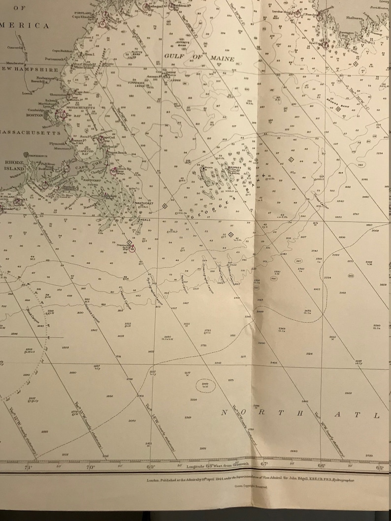 USA & Canada East Coast Cape Cod Navigational Chart | Etsy