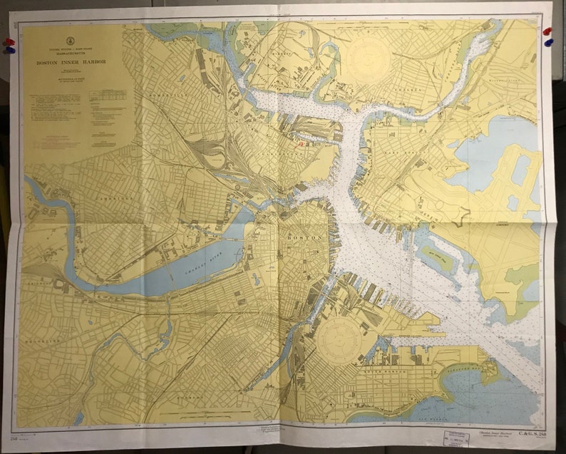 Boston Inner Harbor Massachusetts Navigational Chart - Etsy