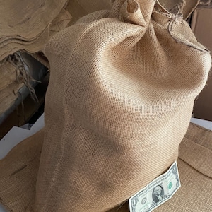 6 Pack 18 X 24 Burlap Bags With Drawstring Closure, Extra Large Sized ...