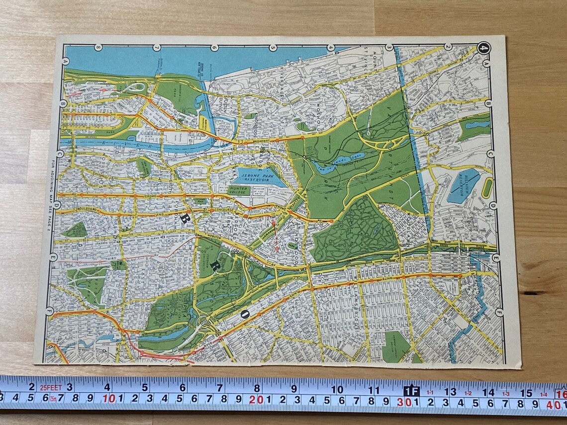 1945 New York City Map, Bronx Map, Queens Map, Woodlawn, Fordham ...