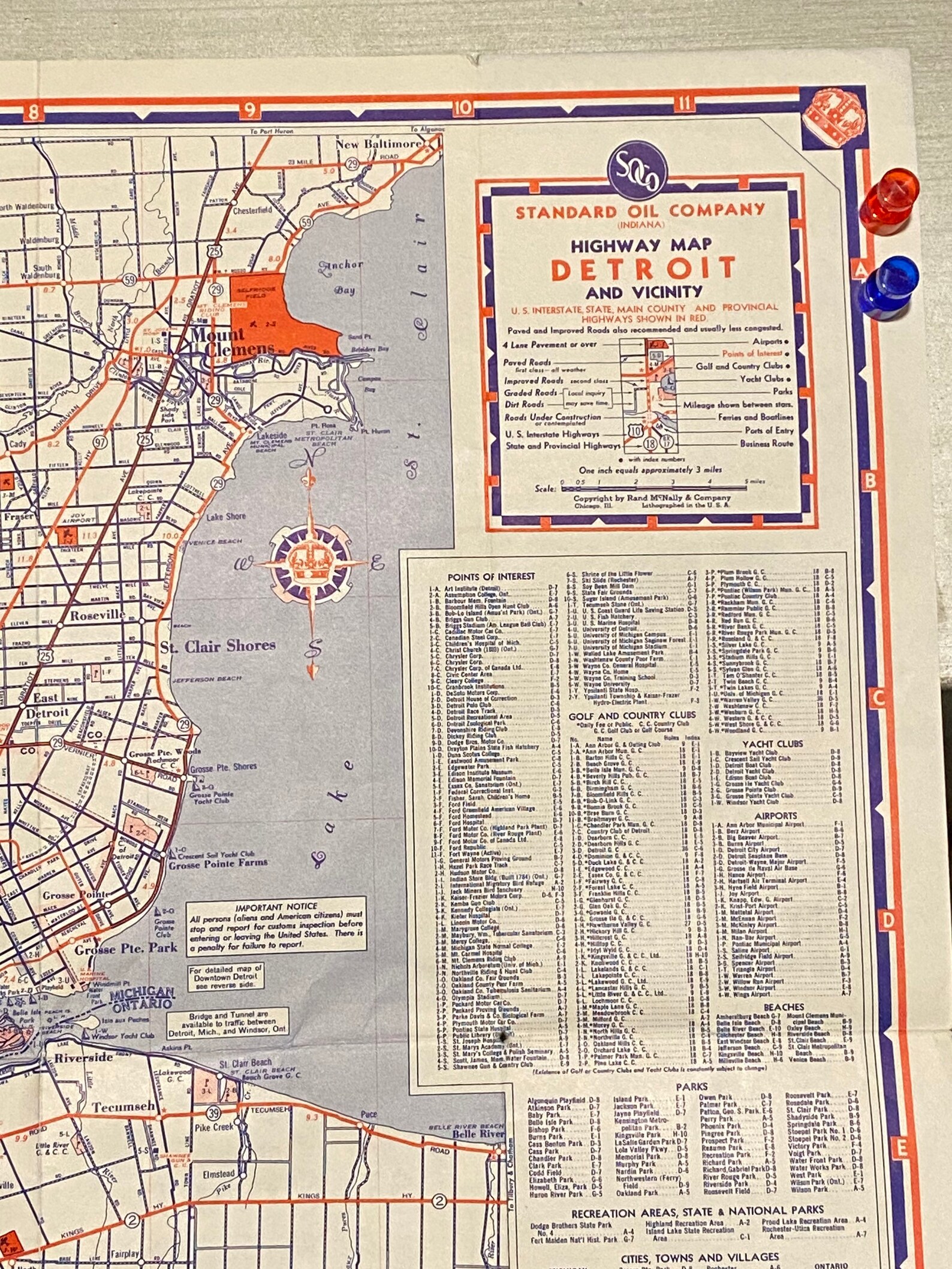 1950s Standard Oil Company Map Detroit Travel Map Folding - Etsy