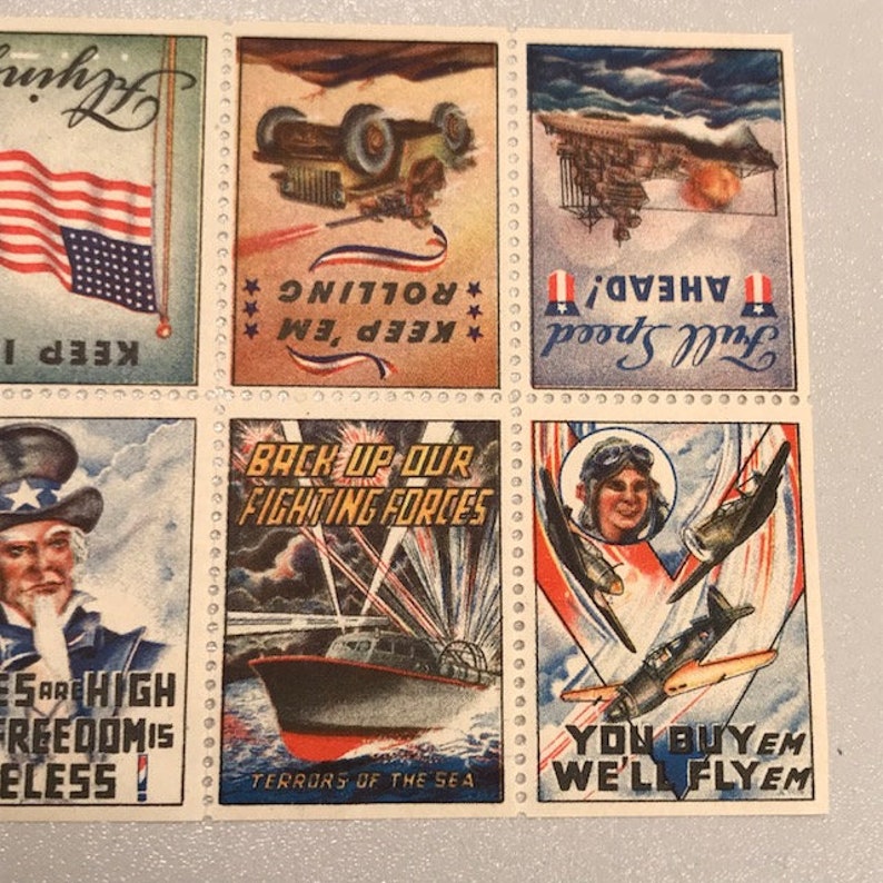 RARE! WW2 US Cinderella Stamps, Unused, Vintage, World War II ...