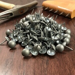 Qty: 150 Zinc Plated Matte Decorative Nails, 1/2 Inch Upholstery Nails ...