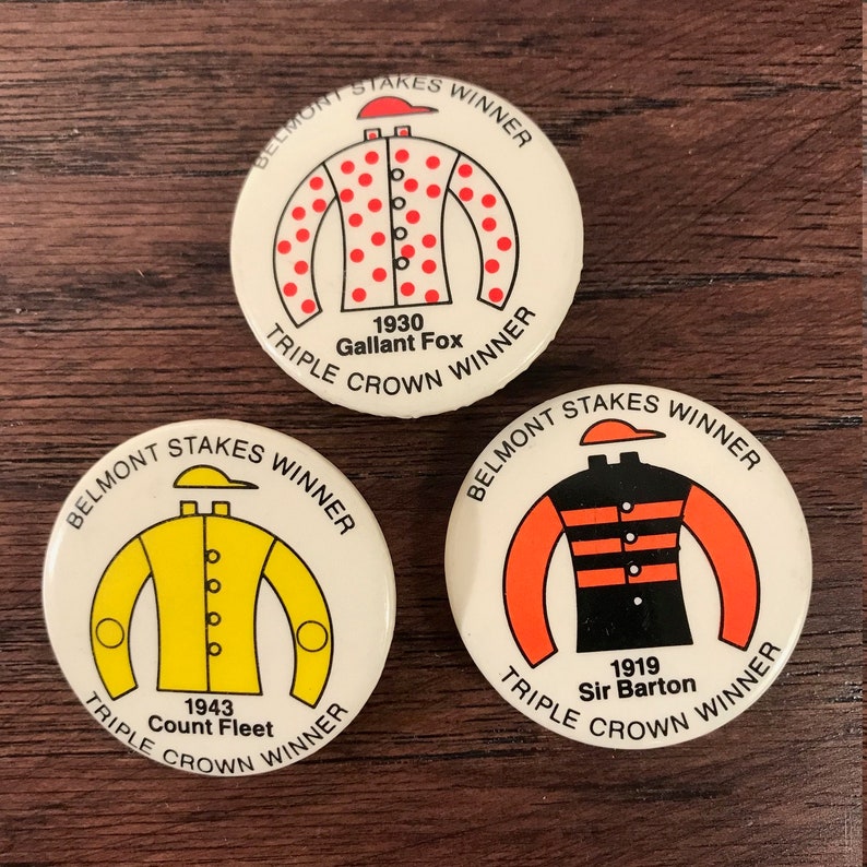 Three Triple Crown Winner Pinback Buttons 1980s Pins Cool - Etsy